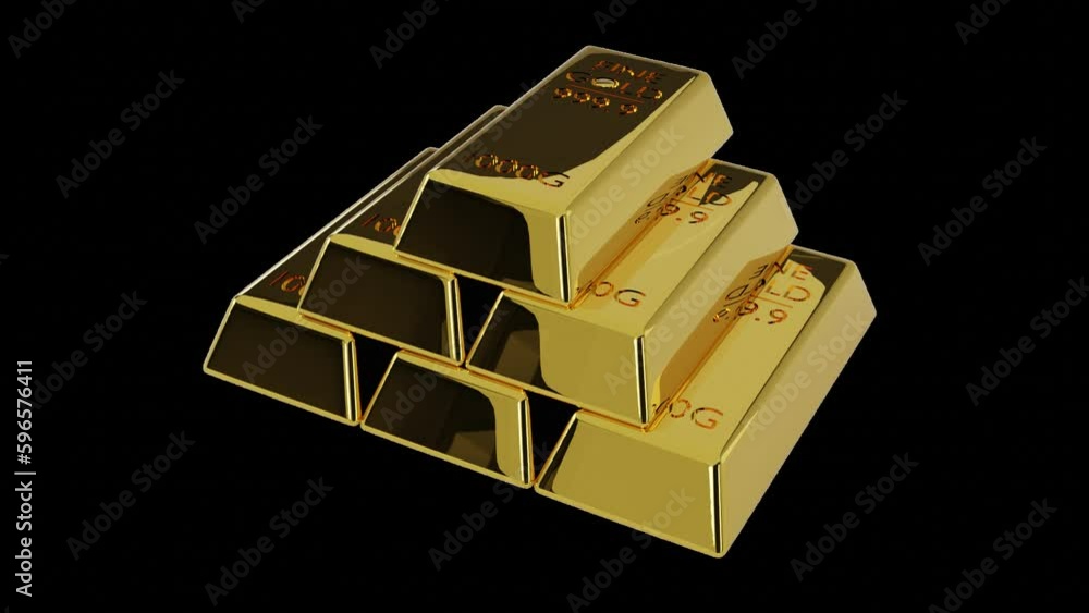 Loop Rotating Gold Bar Animated with alpha channel. Add it to your ...