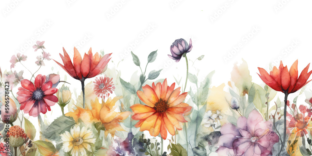 flowers banner mockup, may, colorful watercolor mother's day banner ...