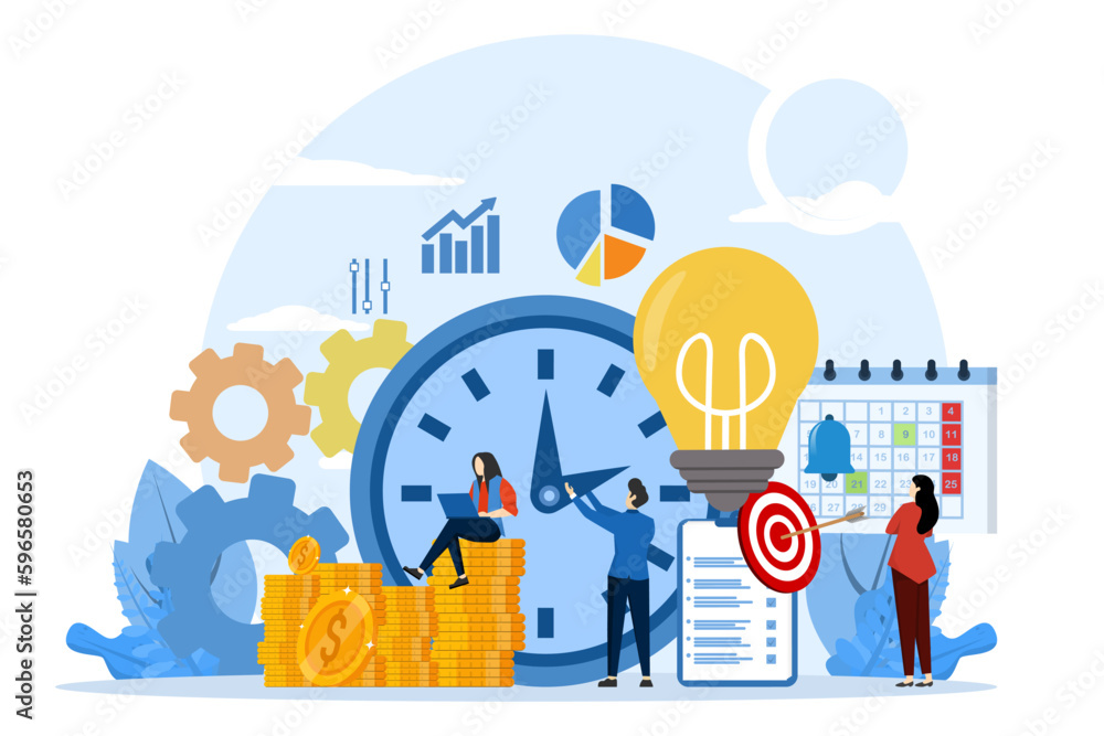 Work time management concept. Time management planning, organization and control concept for ...