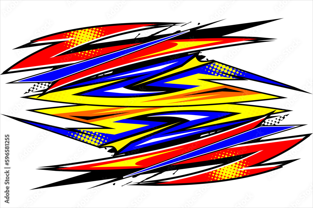 Design vector racing background with unique patterns and bright color ...