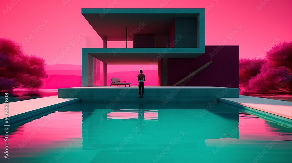 Less is More, Surreal, 16x9, Generative AI, Illustration Stock ...