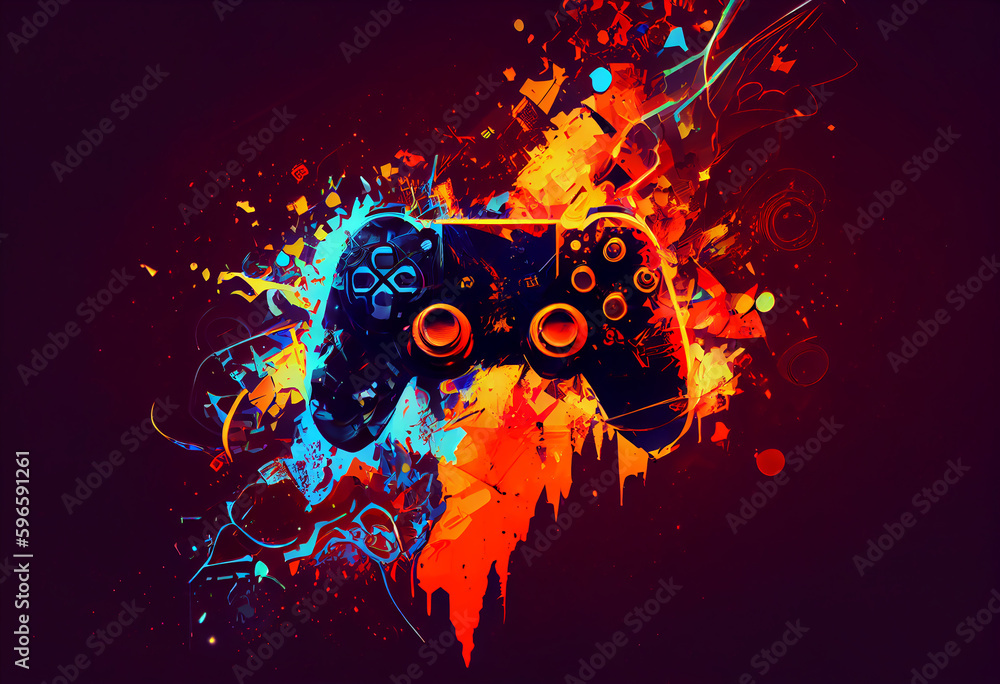 Abstract gaming joystick background, Stock Illustration | Adobe Stock
