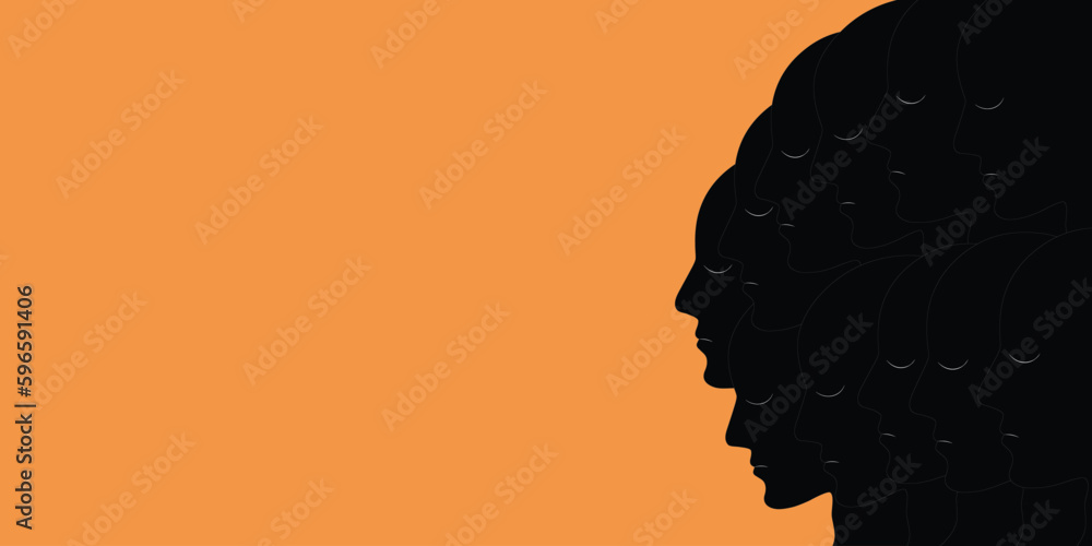 Stockvector Schizophrenia psychiatric disease, split personality and ...
