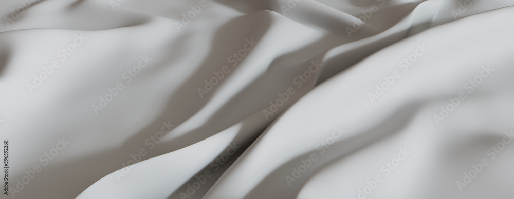 Wedding Banner with Light Bridal Textile. Ripples and Folds form a ...