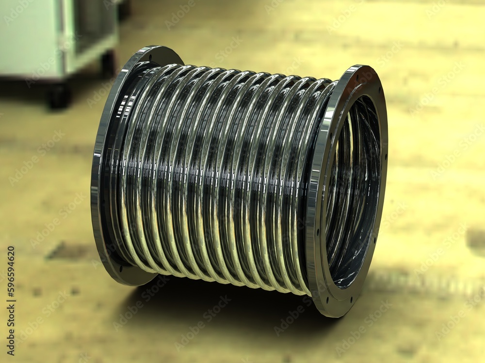 Steel Pipe Expansion Joint 3D model Stock Illustration | Adobe Stock