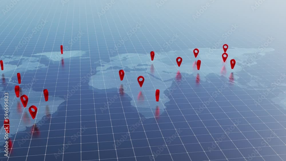 Network connection and global positioning system (GPS) concept. World ...