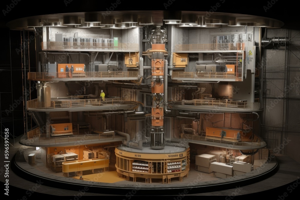 underground storage facility for nuclear waste, with multiple layers of ...