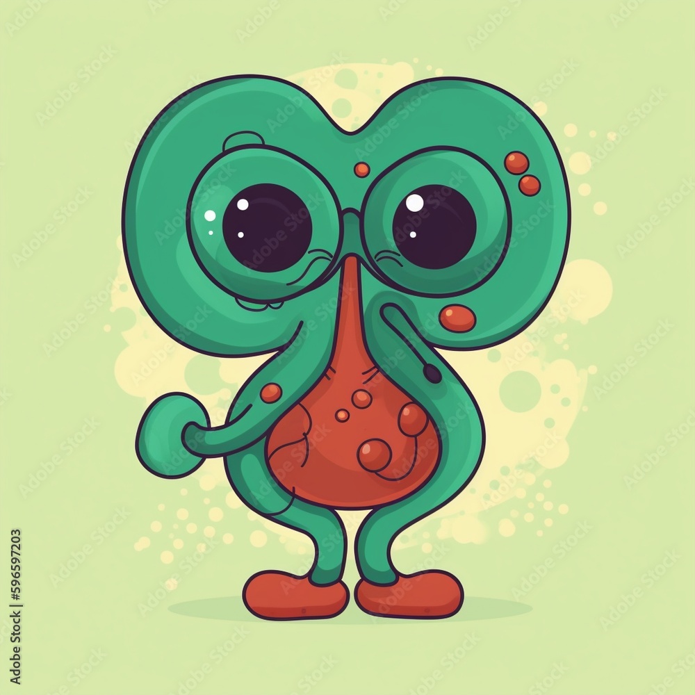 Cartoon kidney with nephrons Stock Illustration | Adobe Stock