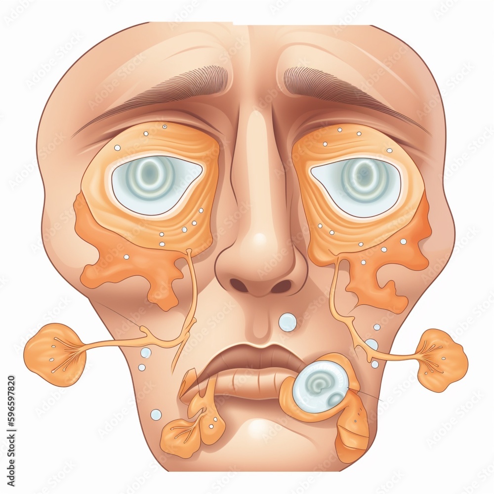 Cartoon nasal concha with olfactory receptors Stock Illustration ...