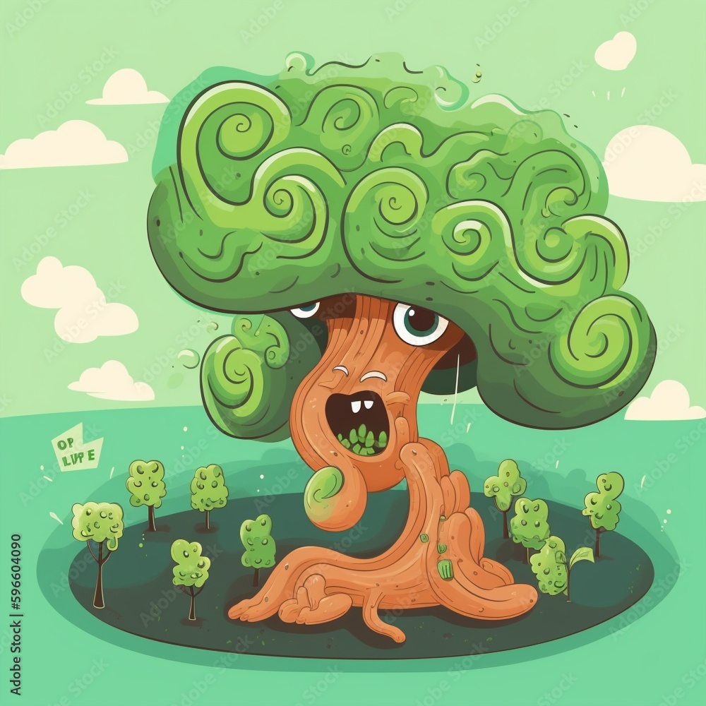 Cartoon duodenum Stock Illustration | Adobe Stock