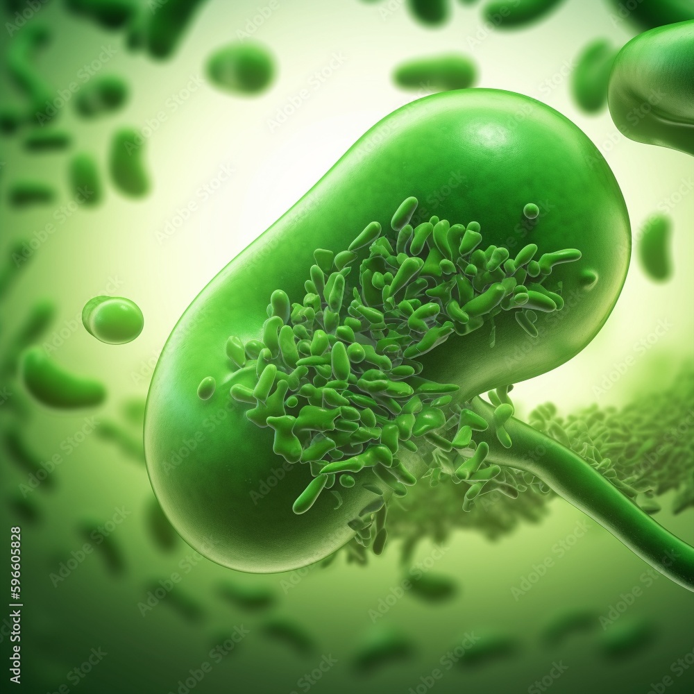 Cartoon gallbladder with bile duct Stock Illustration | Adobe Stock