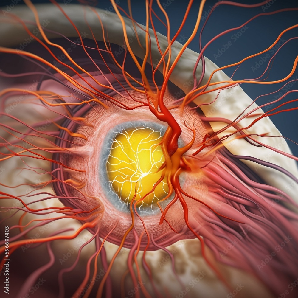 Cartoon optic nerve with retina Stock Illustration | Adobe Stock