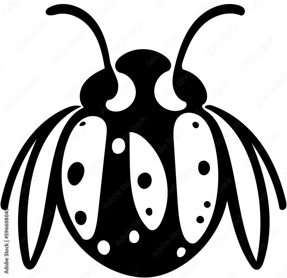 Ladybird logo design in black and white, vector illustration ...