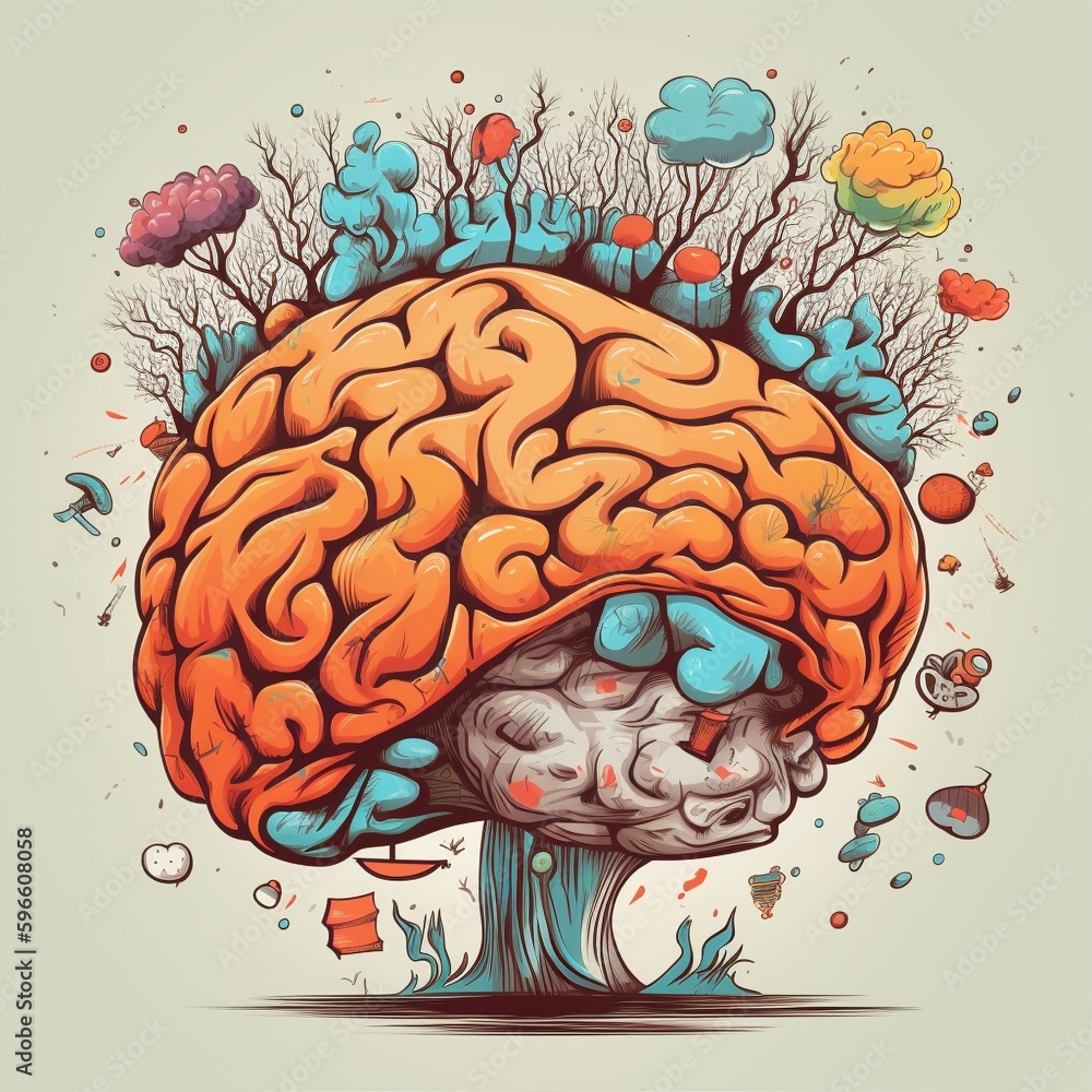 Cartoon cerebrum Stock Illustration | Adobe Stock