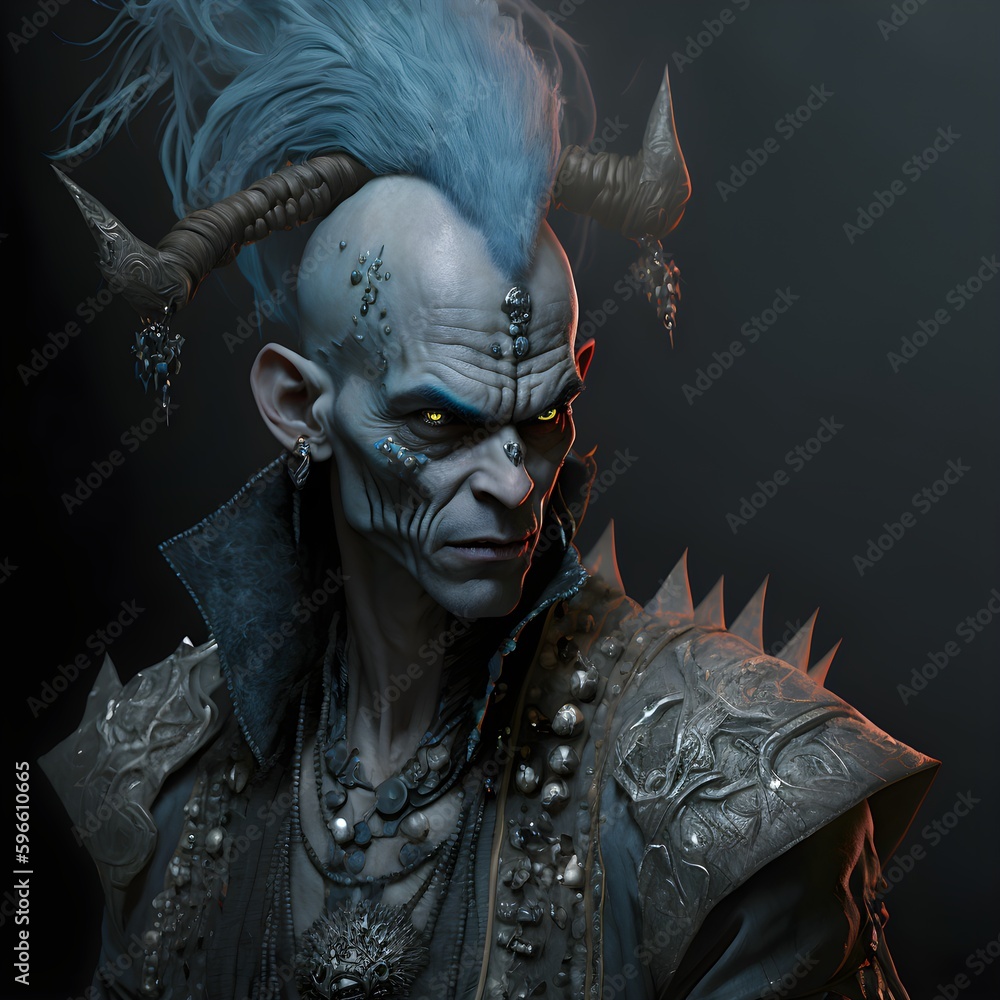 demon alien played by nick cave powder blue mohawk electrified knuckle ...