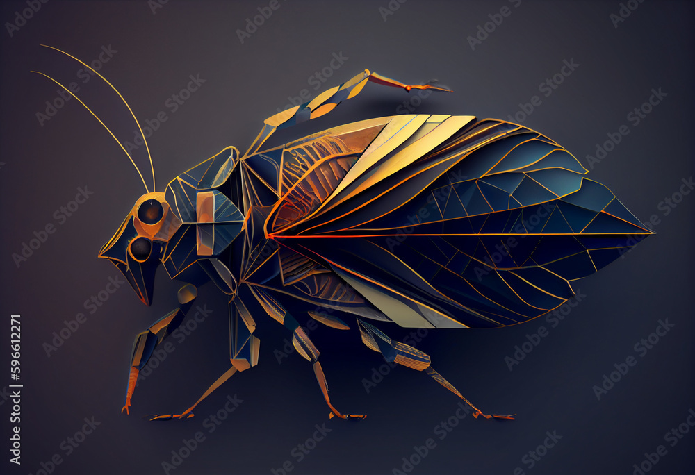 Beautiful abstract illustration of an Giant water bug background ...