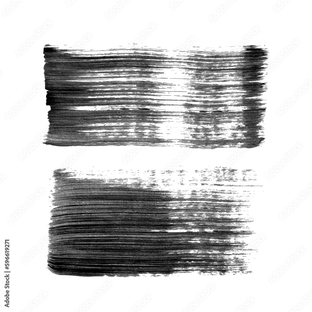 Abstract vector paint smears set. Hand drawn design element. Black ink ...