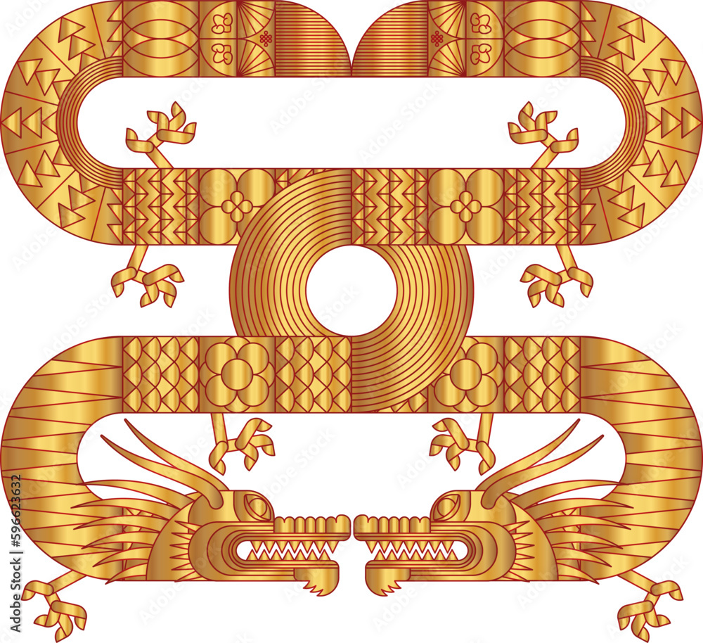 Chinese Dragon Design Gold