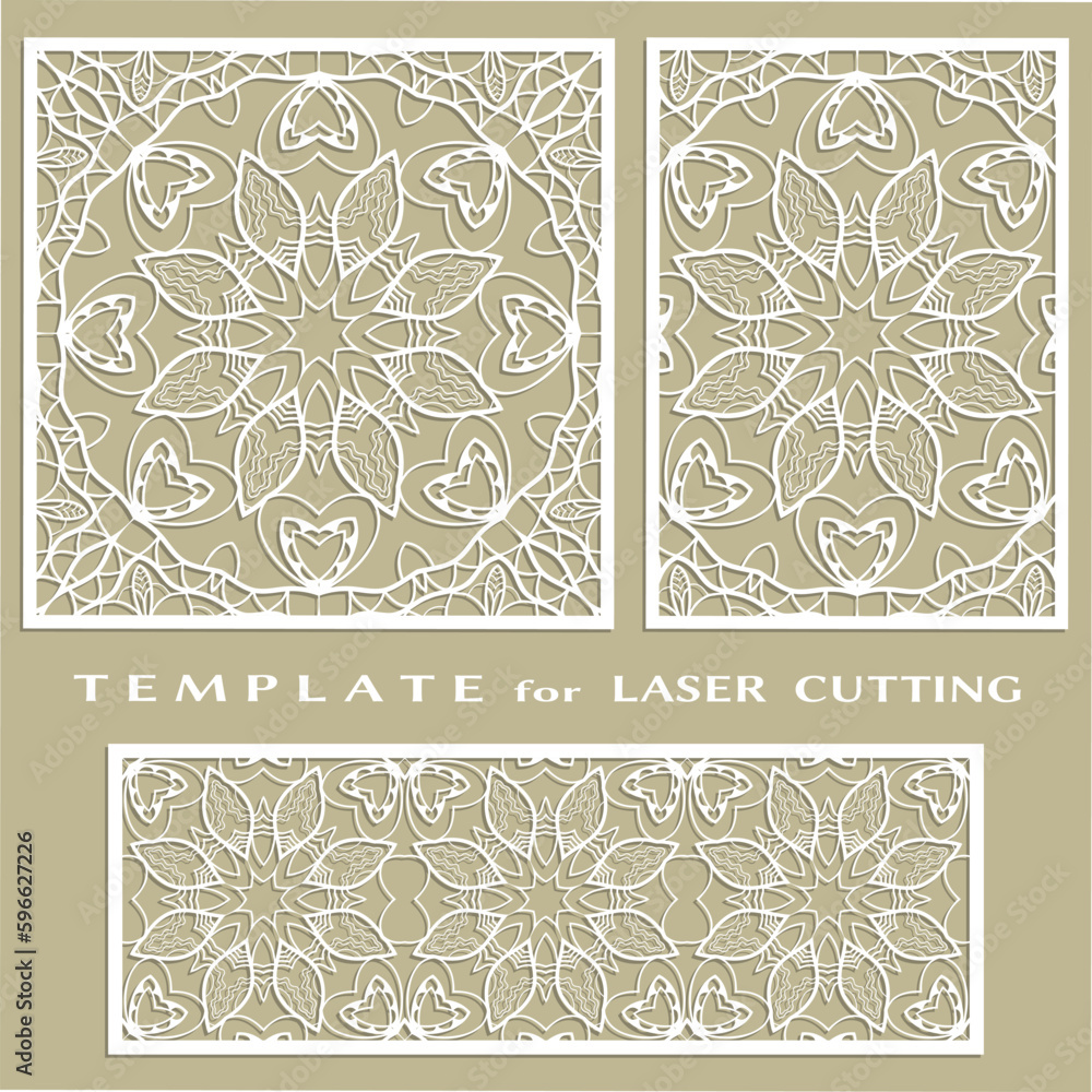 Line patterns set, templates for laser cutting, plotter cutting ...