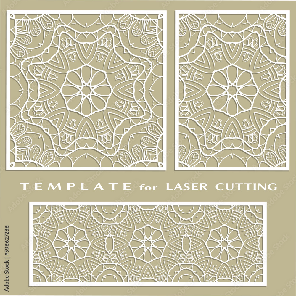 Line patterns set, templates for laser cutting, plotter cutting ...