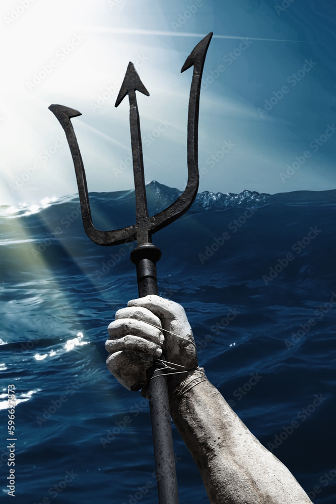 The mighty god of water, sea and oceans Neptune (Poseidon, Triton ...