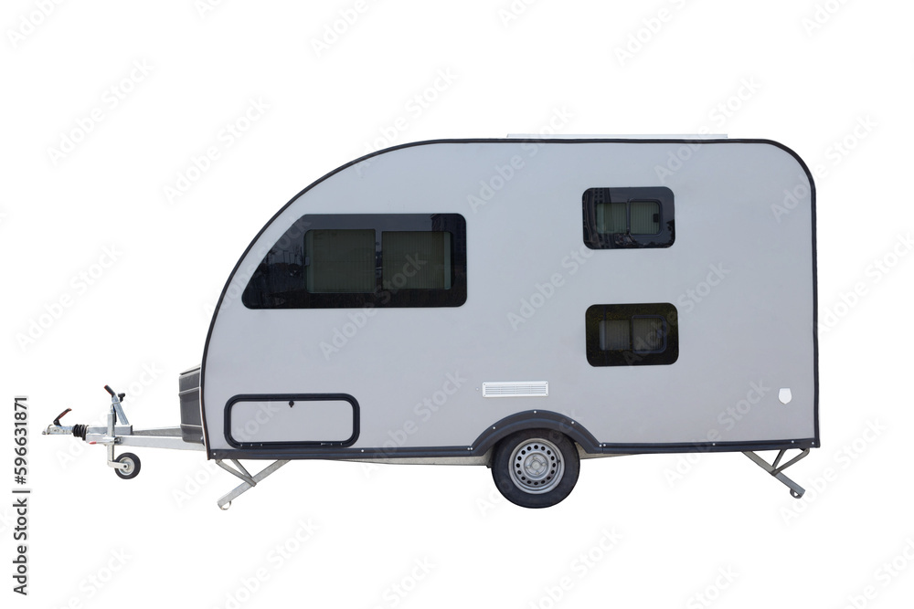 Caravan isolated over white background with clipping path. Full Depth ...