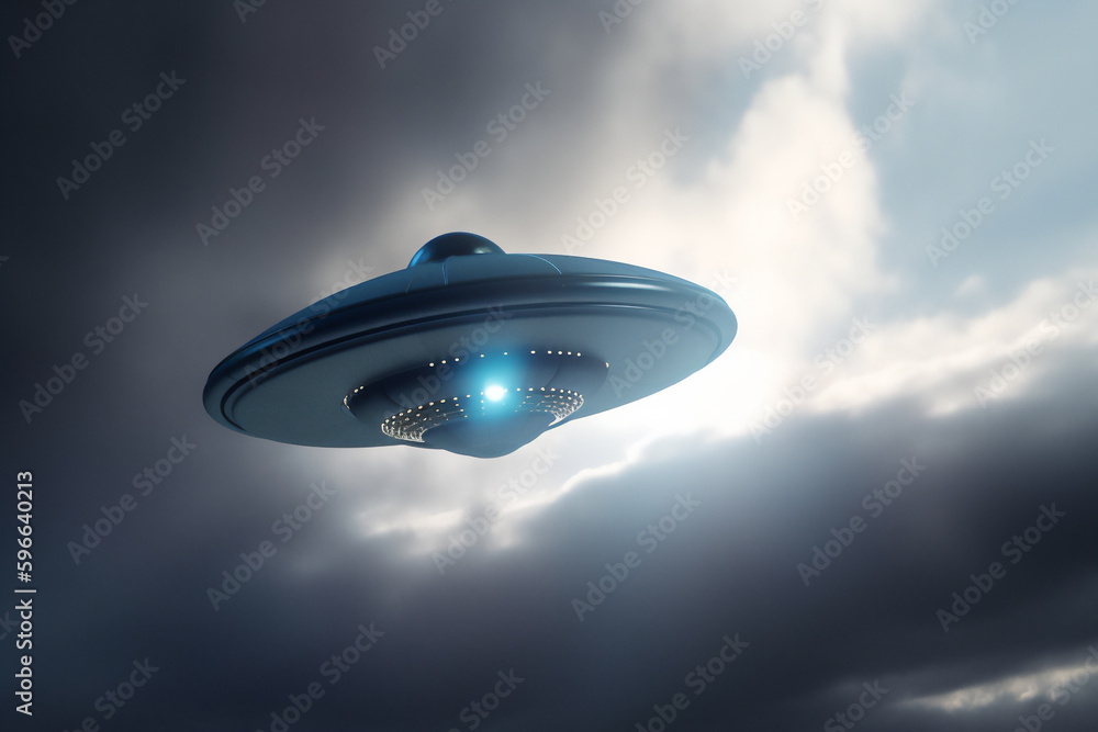 UFO flying saucer spaceship from outer space which is an extra ...