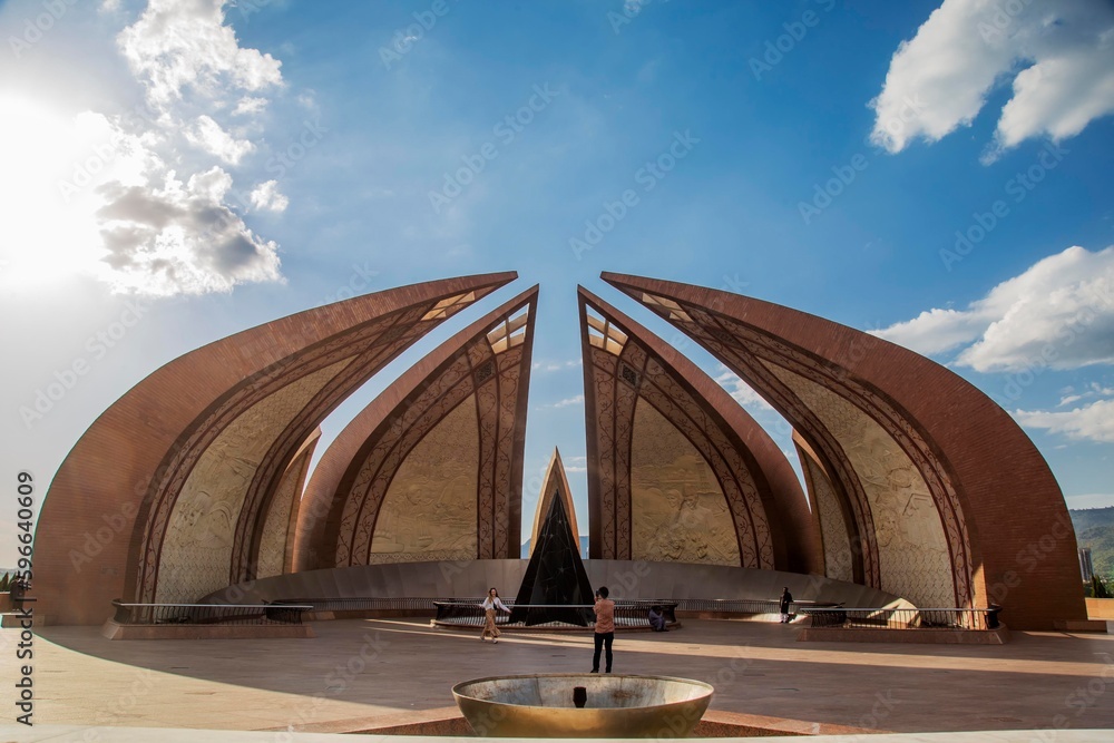 Stunning cloudy back View of Pakistan Monument at the heart of ...