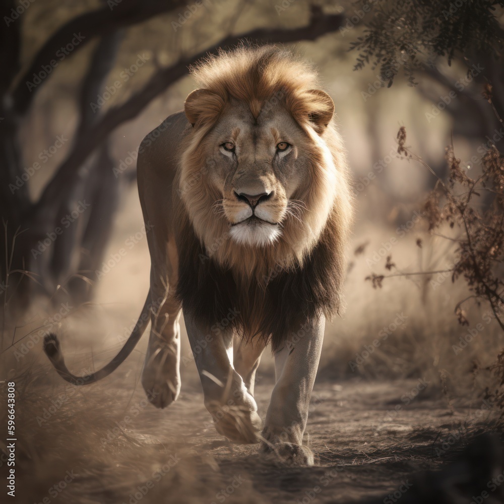 Lion in Jungle Serengeti Africa King of the Jungle Lions Cubs Lion ...