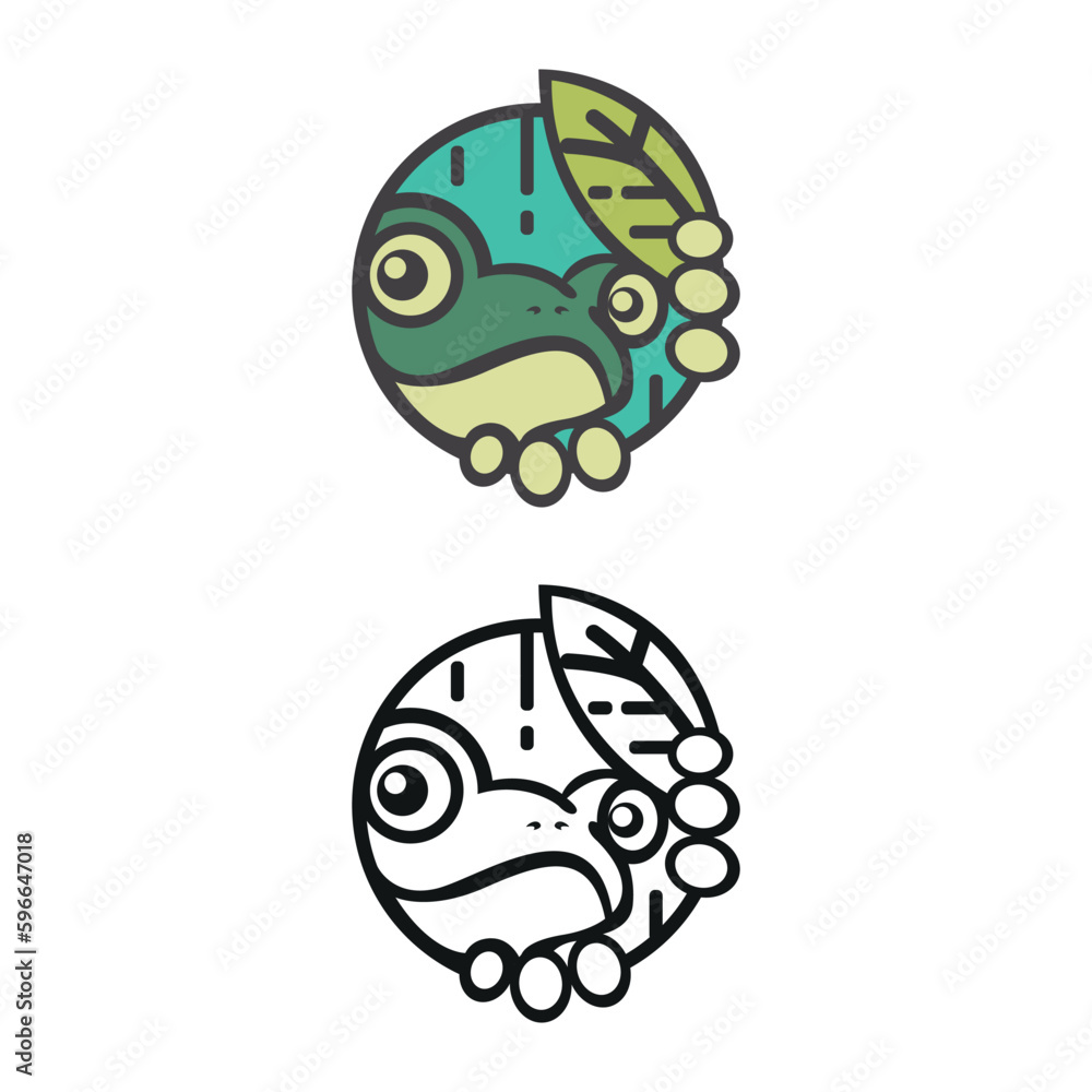 Frog Circle Logo Illustrator Vector Stock Vector | Adobe Stock
