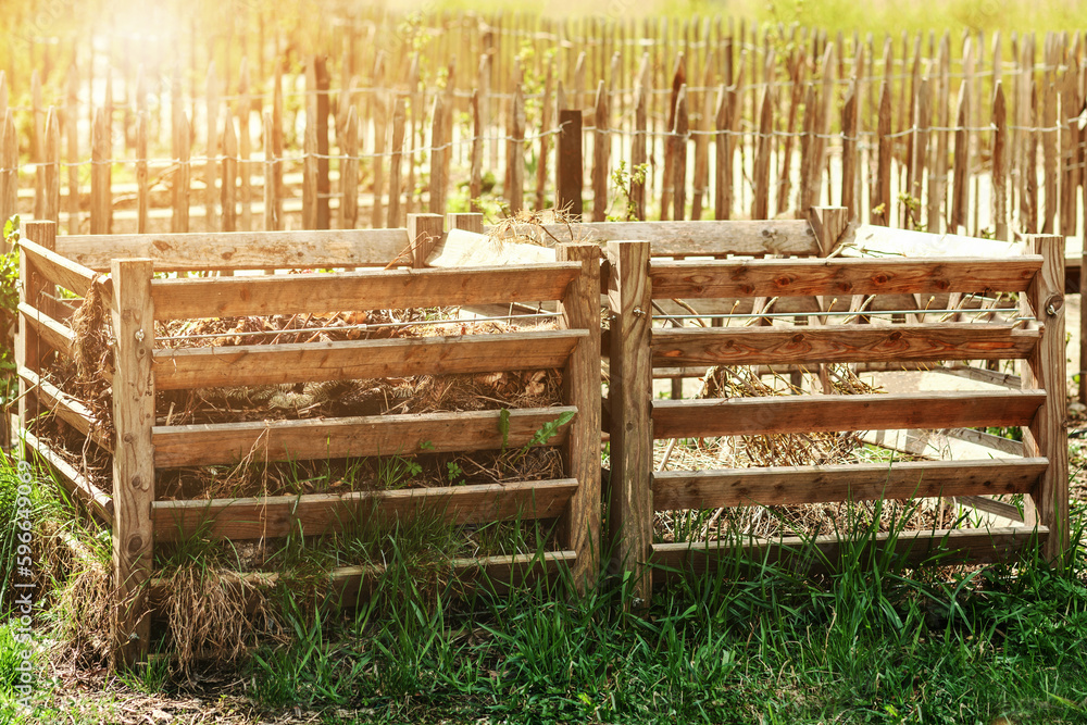 Compost Bin Double. Two Compost Container for Recycling Waste into ...