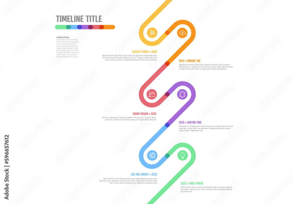 Infographic Company Milestones curved thick line Timeline Template ...