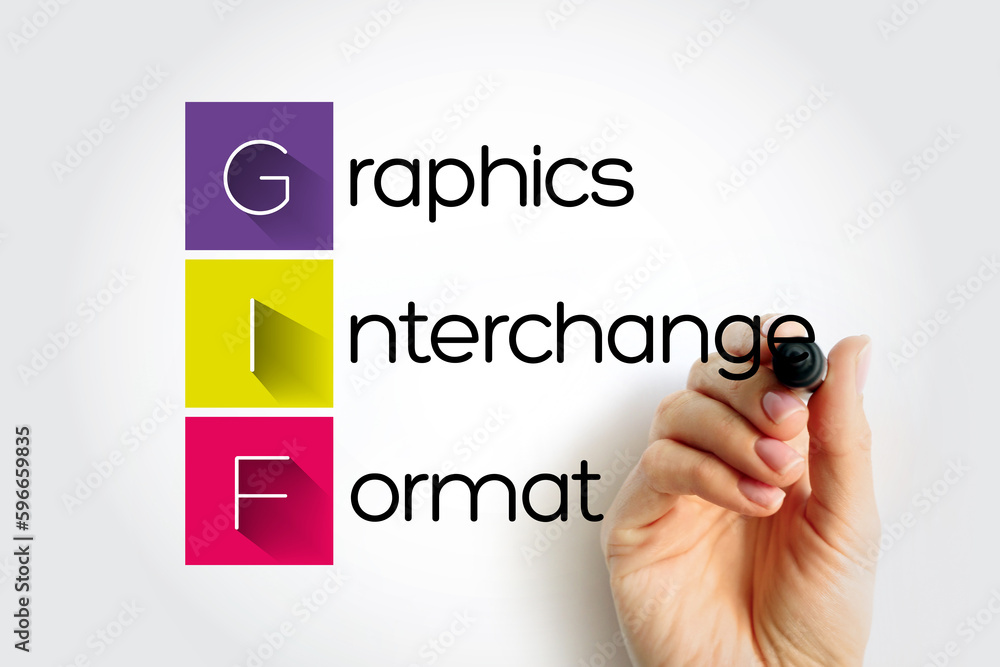 Stockfoto GIF Graphics Interchange Format - type of bitmap image format ...