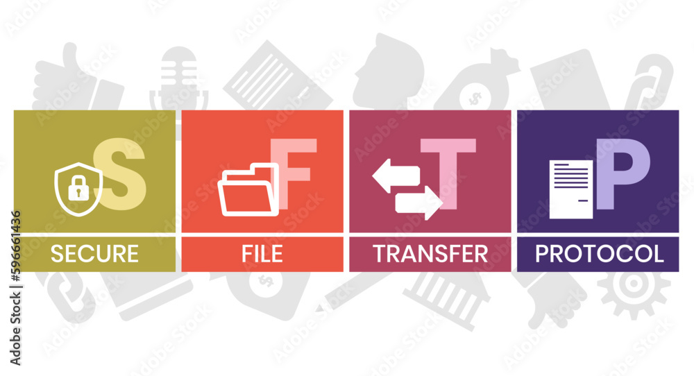 SFTP - Secure File Transfer Protocol acronym. business concept ...