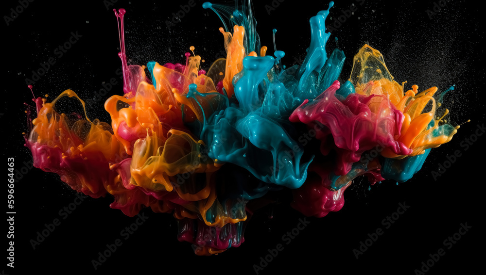 Color splash background on black background, vibrant colorist ...