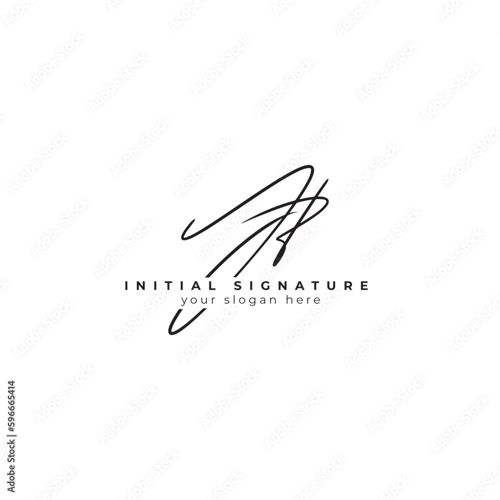 Initial signature logo or letter monogram Stock Vector | Adobe Stock