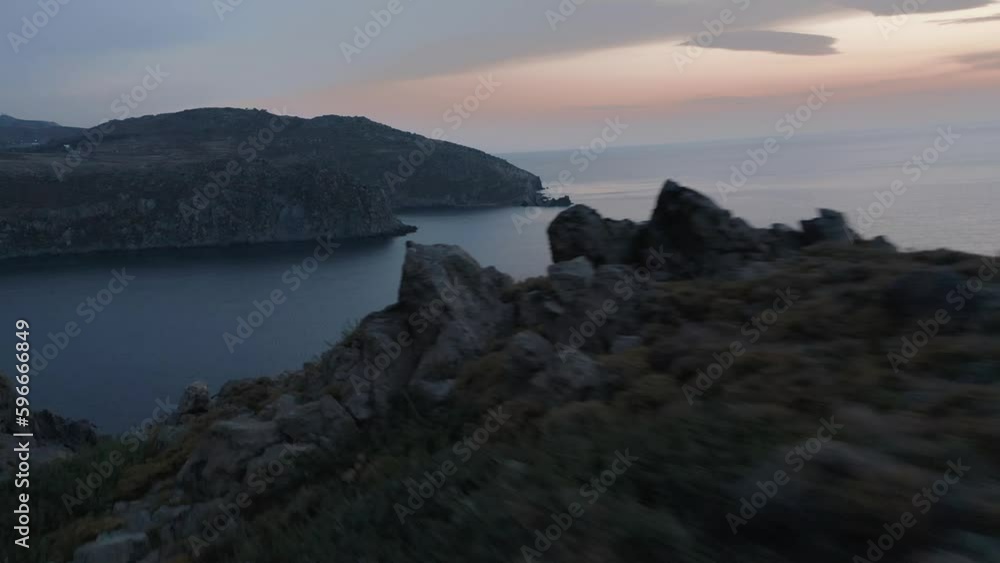 Aerial View of Patmos Greece drone Island Bible Prophecy Revelation ...