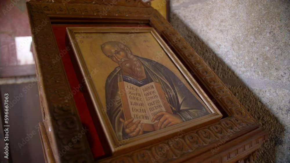 Painting of John the Apostle on The Isle of Patmos Greece Island Patmos ...
