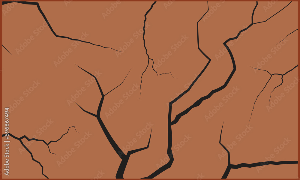 Cracked surface and crevice land Ground cracks set. Earthquake and ...