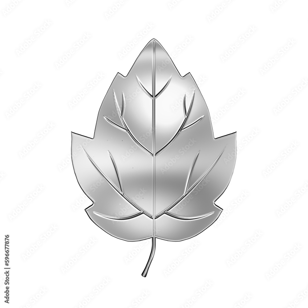 Captivating Silver Leaf On Transparent Background - Perfect For Design ...