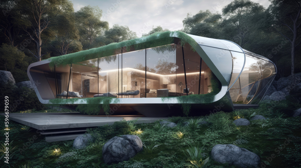 Futuristic house that incorporates both minimalism and sustainable ...