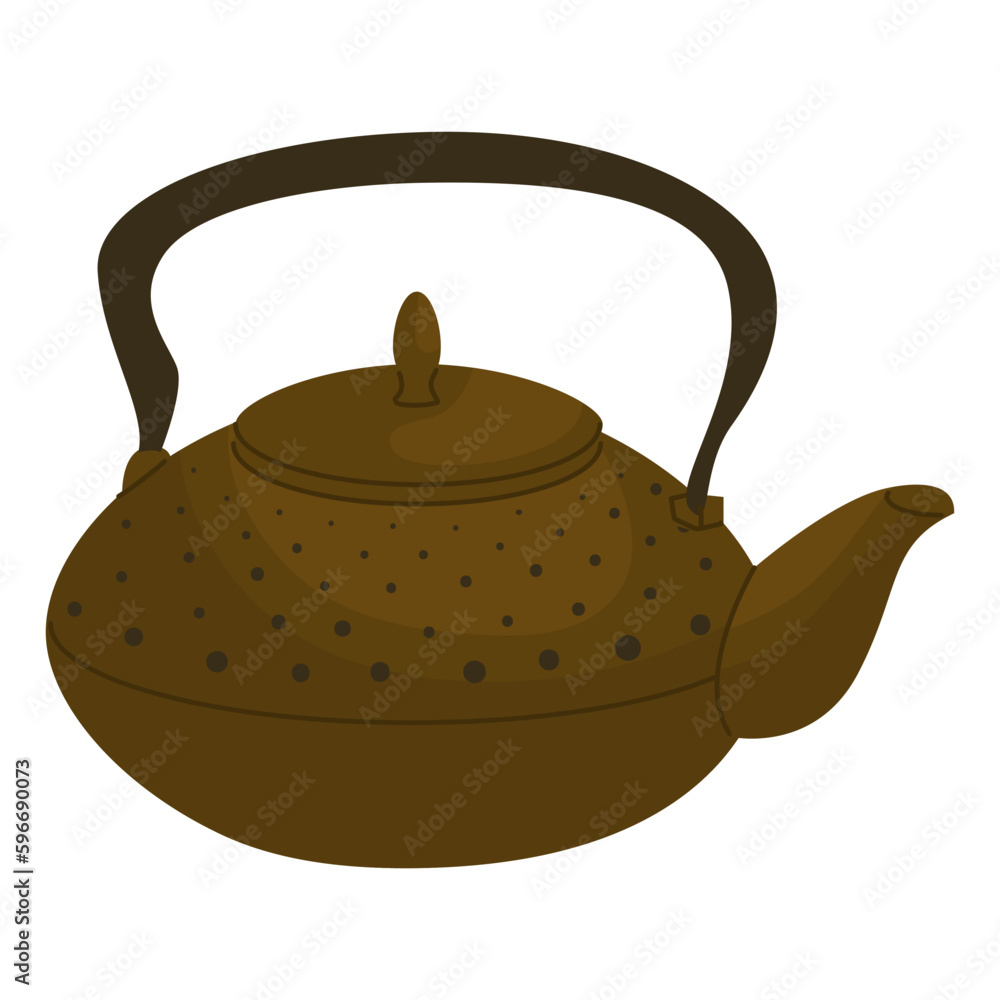 Classic Chinese cast iron teapot for tea and puer. A device for boiling ...
