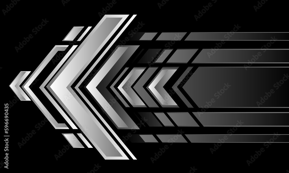 Abstract Silver Arrow Direction Geometric Design Modern Futuristic Technology Background Vector