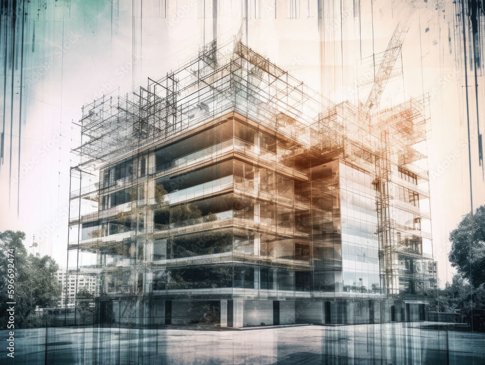 Future building construction engineering project devotion with double ...