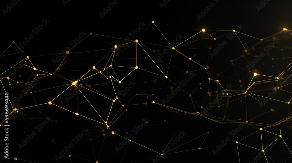 Blockchain desktop background dark black and gold scheme wallpaper AI ...
