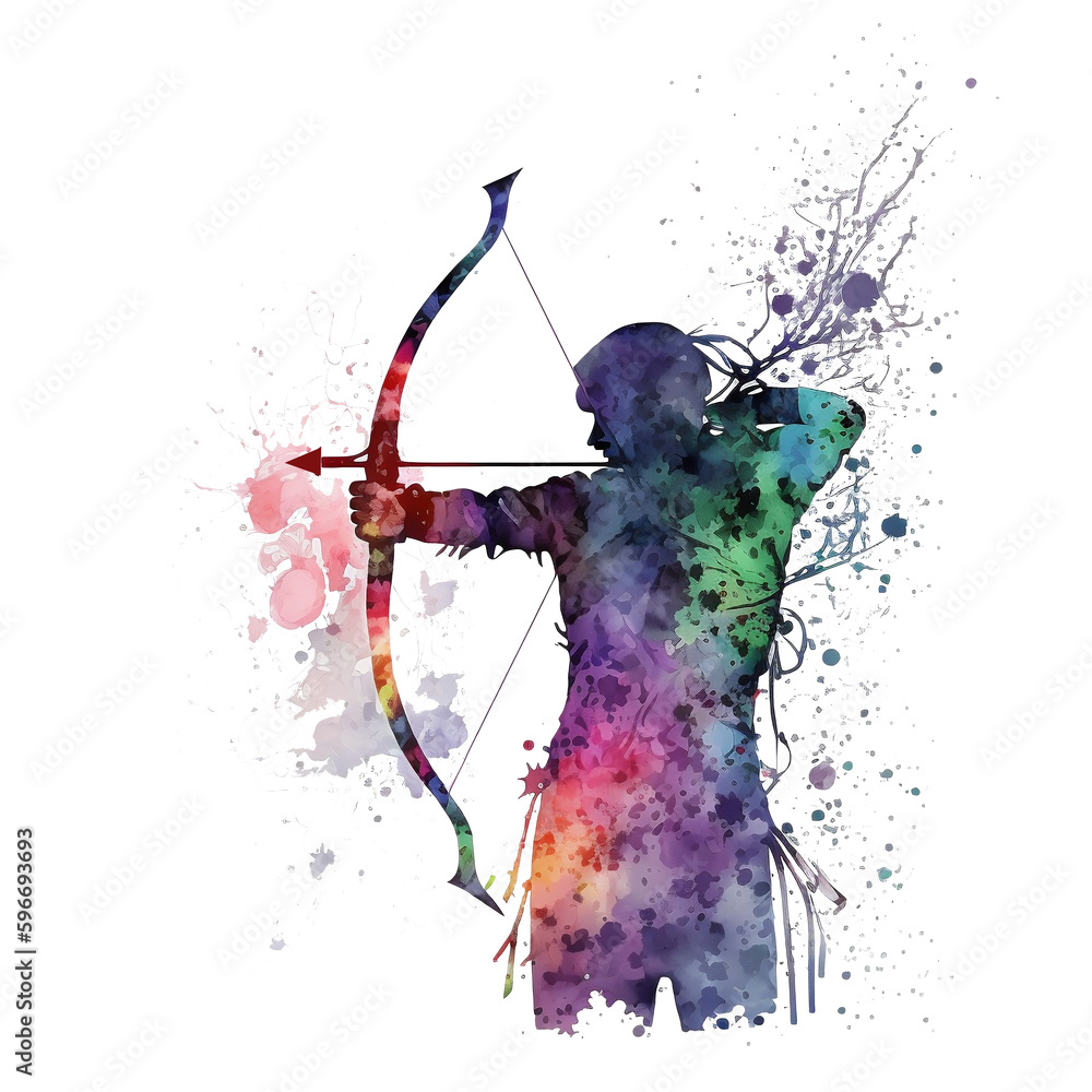 archer of archery isolated background png (created with Generative AI ...