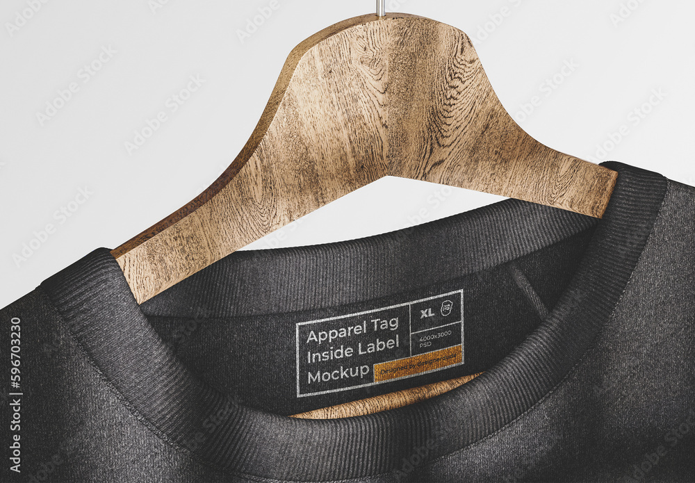 Clothing Inside Label Mockup Stock Template | Adobe Stock