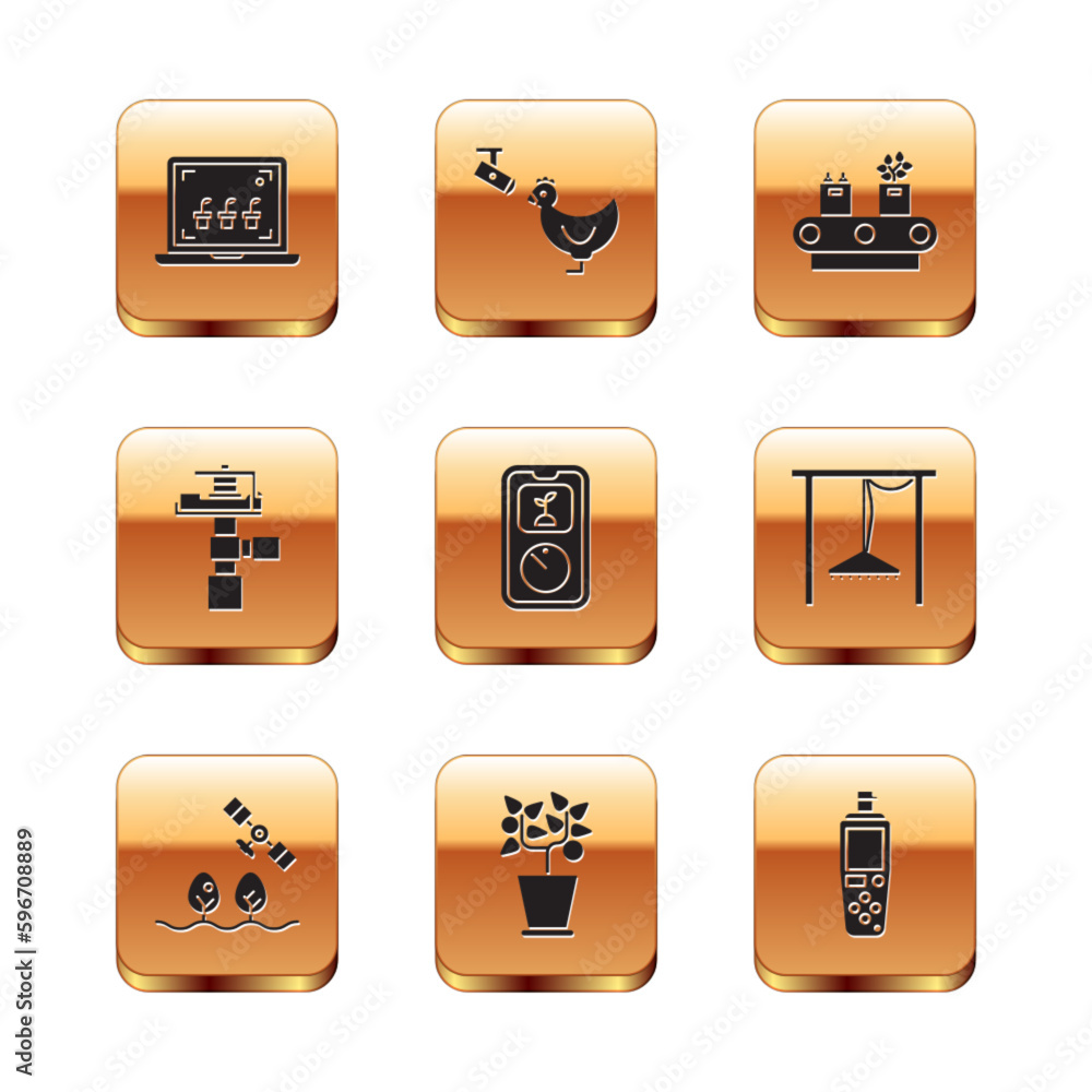 Set Smart farming technology, with drone, Plant pot, Automatic ...