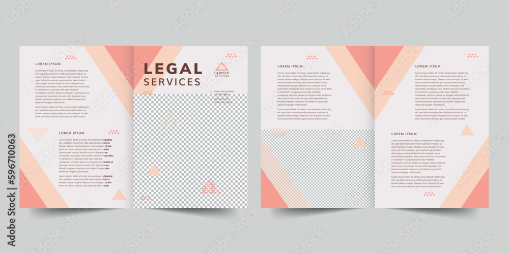 Legal Services bifold brochure template. A clean, modern, and high ...