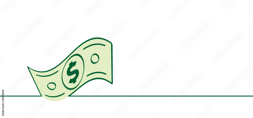 Cartoon bundle usa paper money icon or logo. Vector dollar, money notes ...